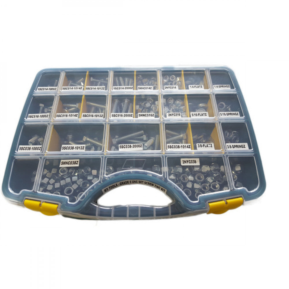 Hex Set Screw Box UNC Grade 5 Zinc Small Kit